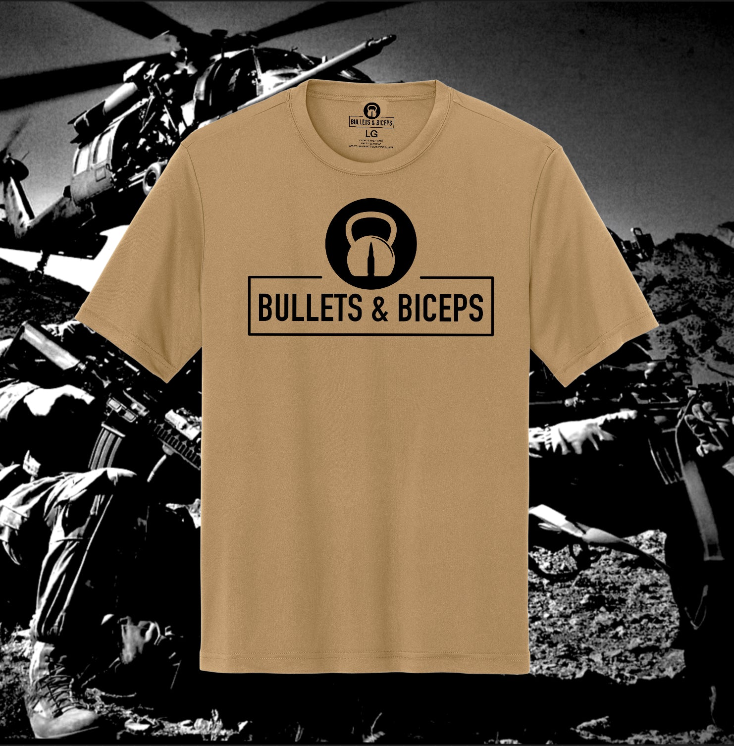Shirt: Army Tan-T Premium Poly T-Shirt (TOP SELLER!) – BULLETS AND BICEPS